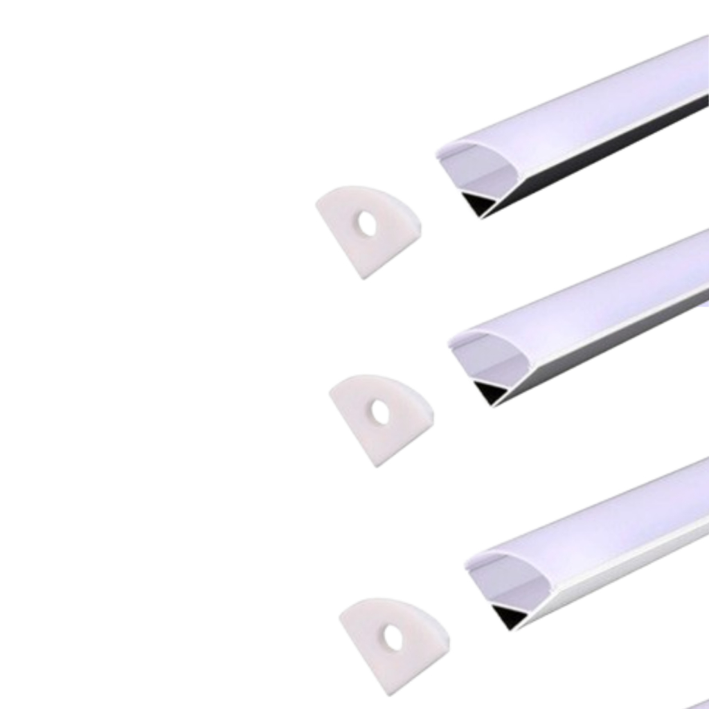 Perfil De Led Sobrepor Canto 3m Completo Para Fita De Led Iluminação ...