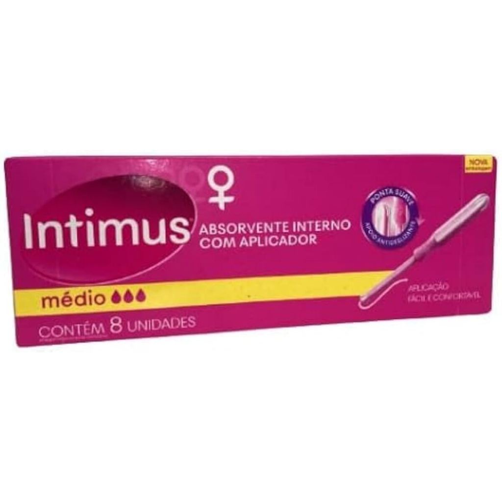 Absorvente Interno Intimus Médio - 8 unidades. | Shopee Brasil