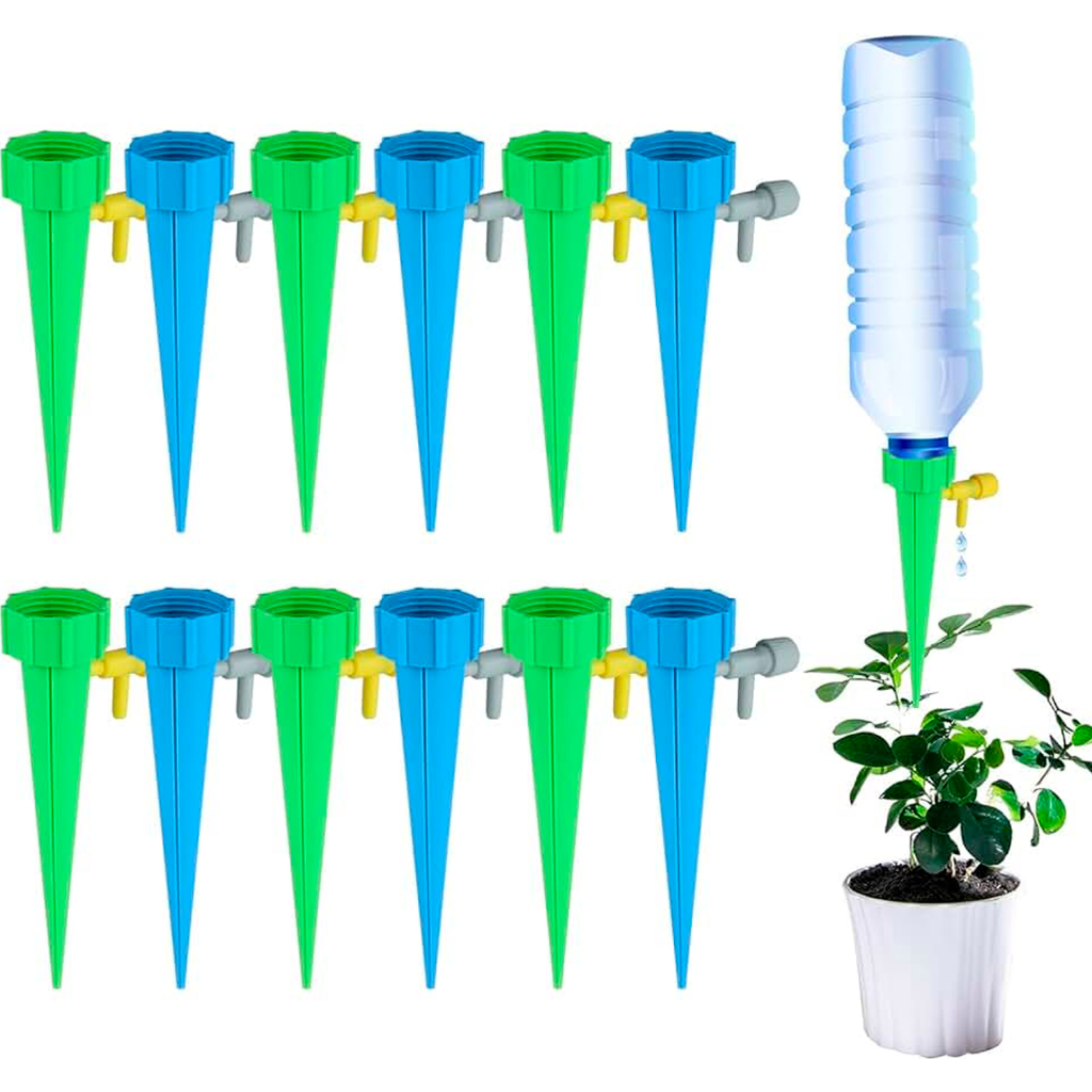 Kit 12 Gotejador Irrigador Regador Bico Automático Acoplável Garrafa ...