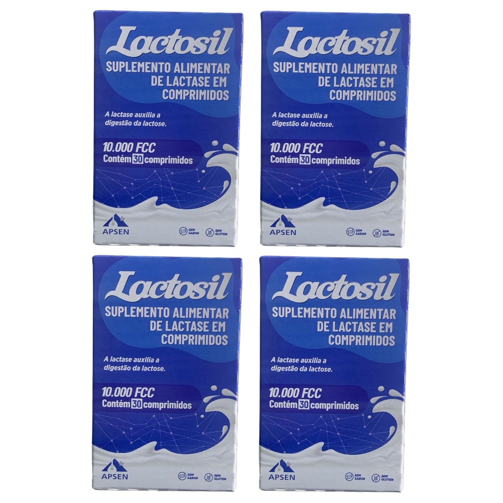 Kit 4 Caixas Lactosil Enzima Lactase 10.000 FCC 30 comprimidos | Shopee ...
