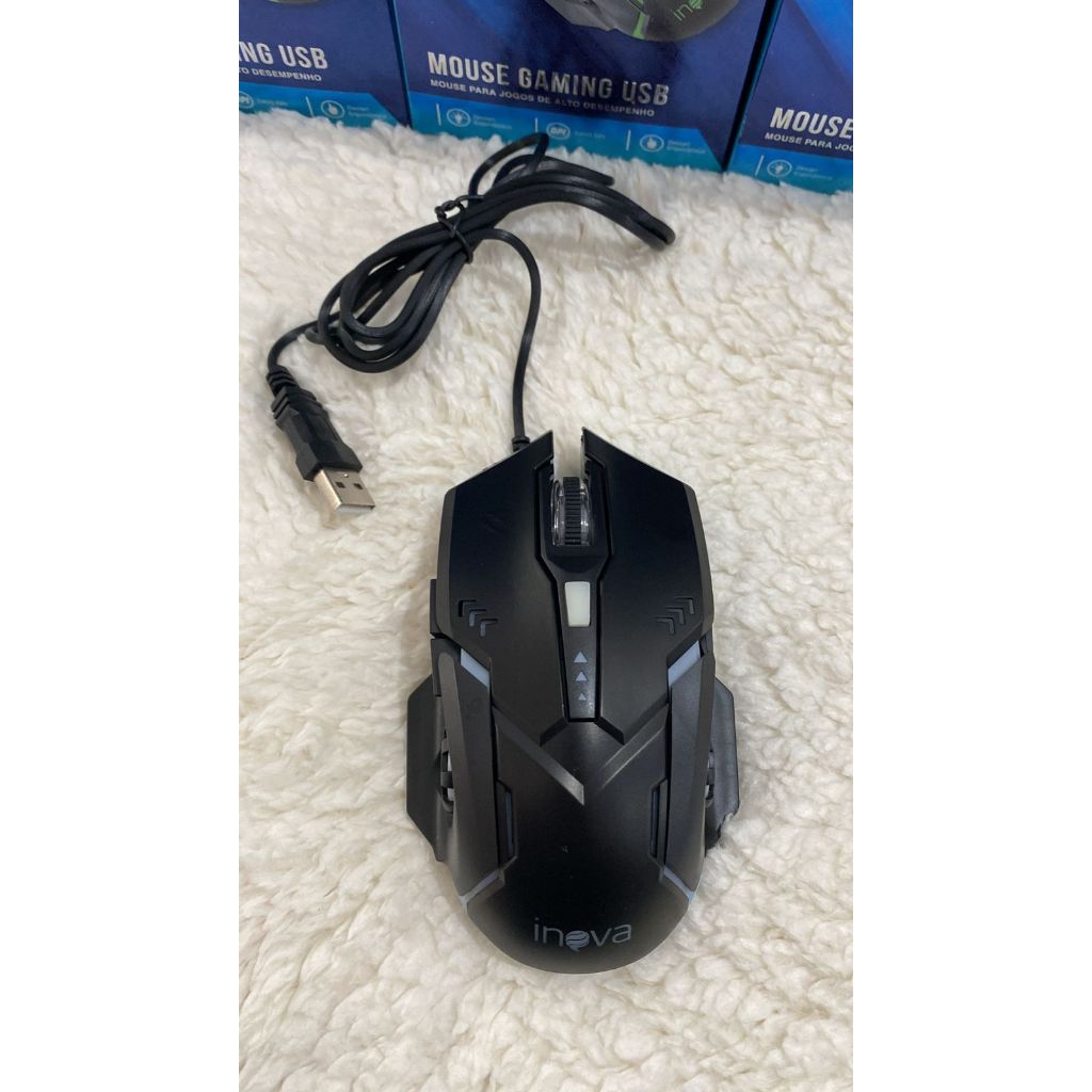 MOUSE GAMER USB 6 BOTÕES 2400DPI C/ LED RGB INOVA MOU-8776 | Shopee Brasil