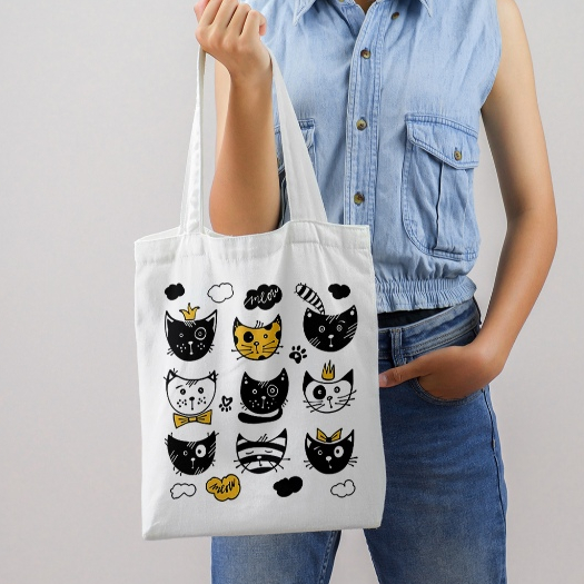 bolsa ecobag gato colorido- ecobag gatos- ecobag de gatinhos | Shopee Brasil