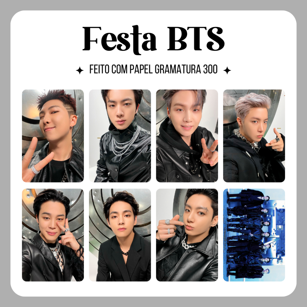 Kit Photocard Fanmade BTS FESTA 2024 - OT7 - RM JIN SUGA JHOPE JIMIN V JK - BTS KPOP | Shopee Brasil