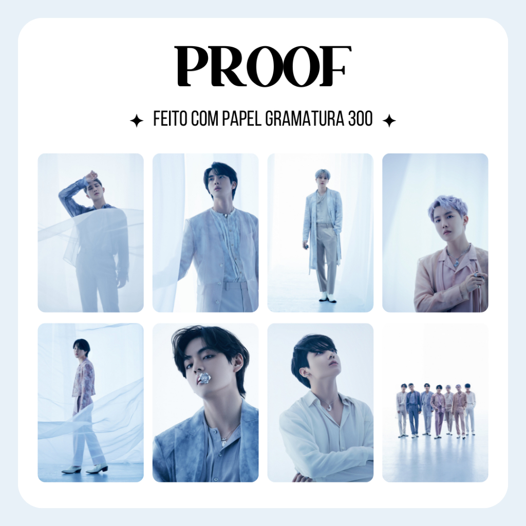 Kit Photocard Fanmade PROOF - OT7 - RM JIN SUGA JHOPE JIMIN V JK - BTS KPOP | Shopee Brasil