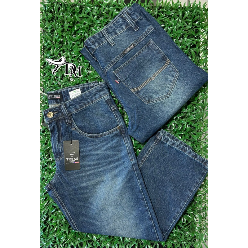 Calça Country Balão 100% Algodão Jeans Grosso Barra Larga Rodeio ...