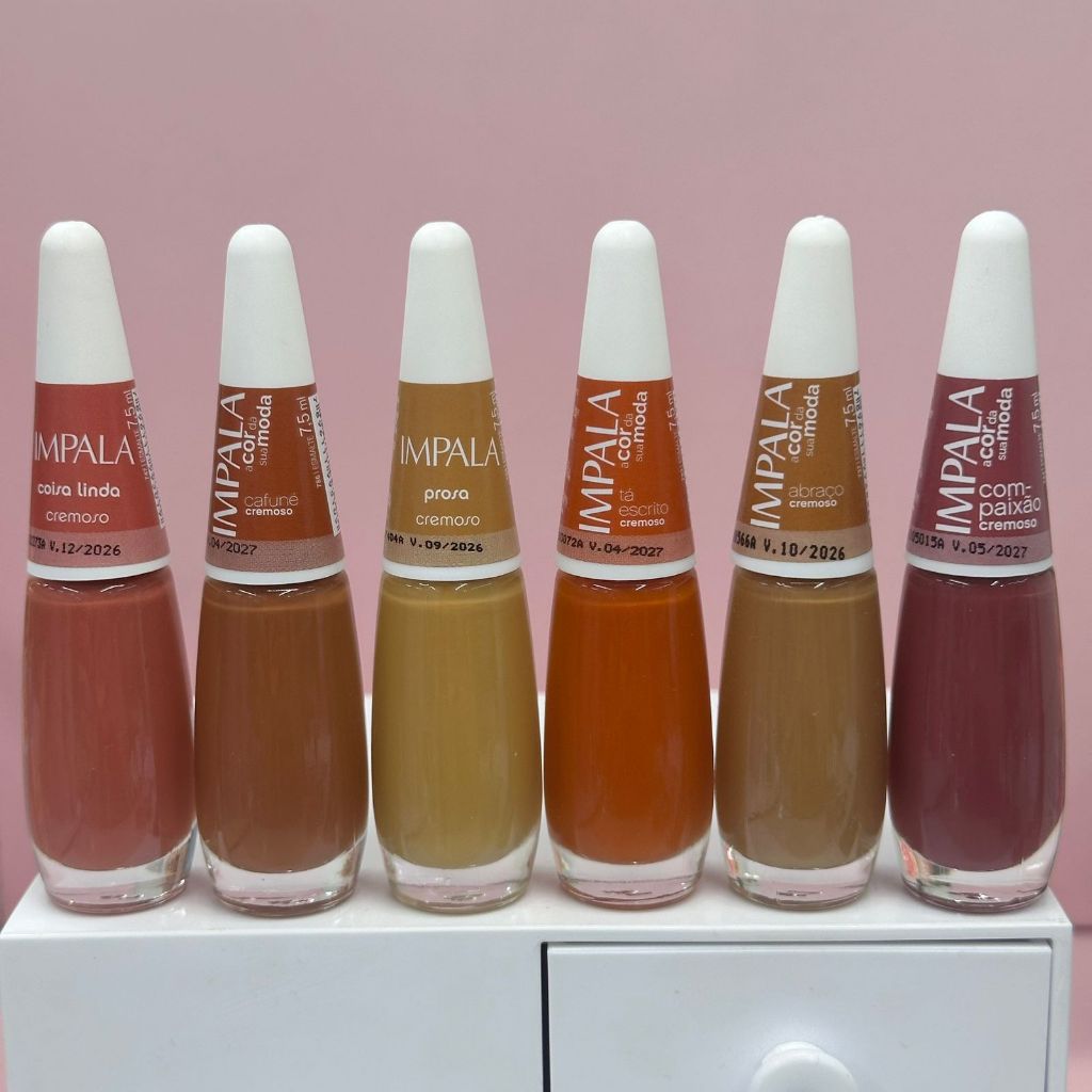 Kit 6 Esmalte Impala Tons Terracota/marrom ( Coisa Linda, Cafuné ...
