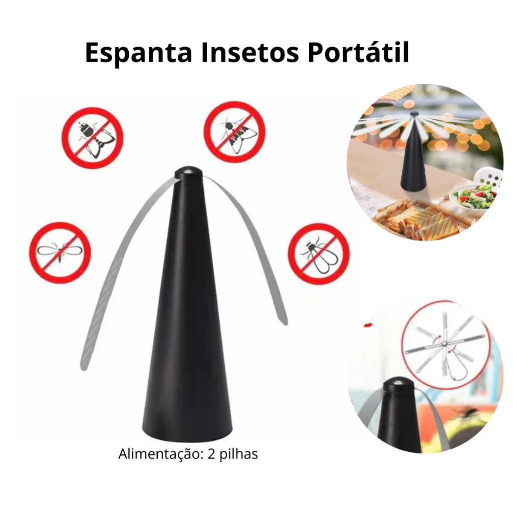 Espanta Moscas Mosquitos Insetos de Mesa Portatil tipo Ventilador a ...