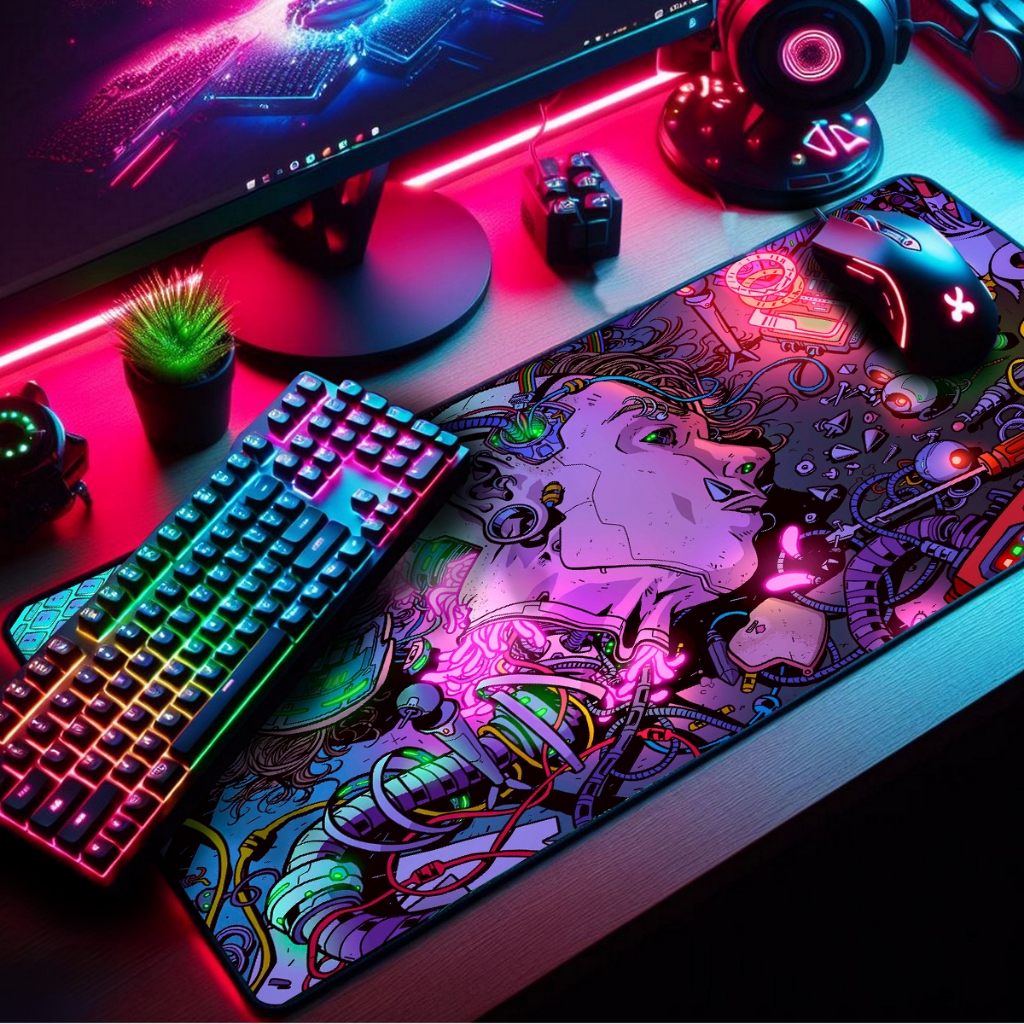 Mouse Pad Gamer Extra Grande 120x60cm Borda Costurada Estampa Cenários ...