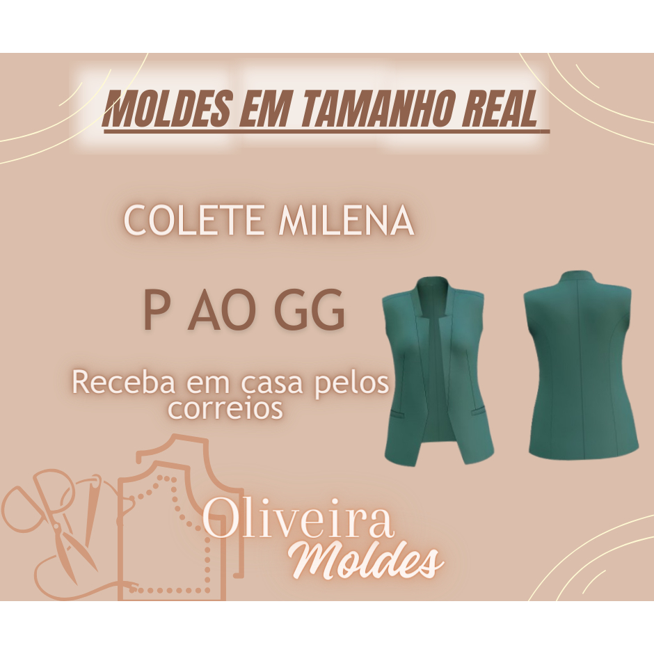 MOLDE COLETE ALFAIATARIA FEMININO IMPRESSO EMT AMANHO REAL TAMANHO 40 ...
