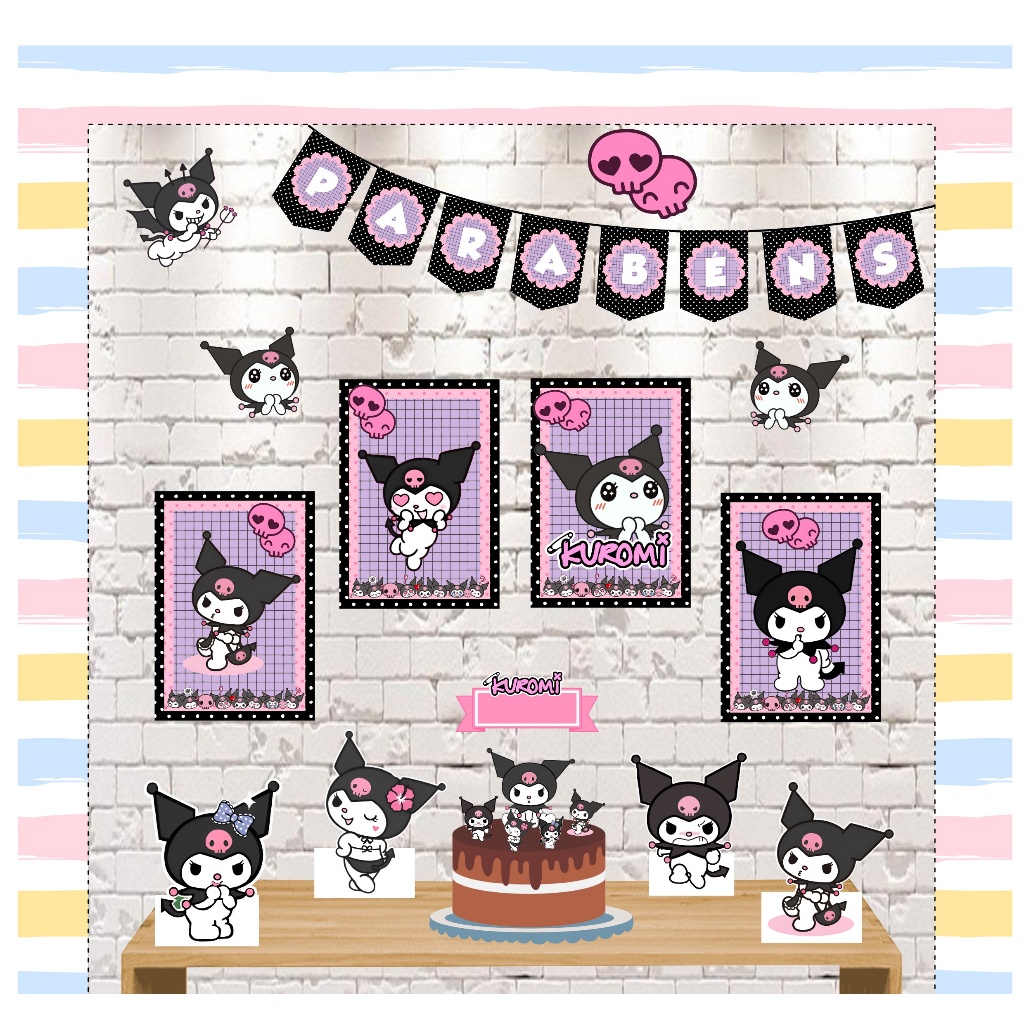 KIT FESTA DECORAÇÃO - KUROMI | Shopee Brasil