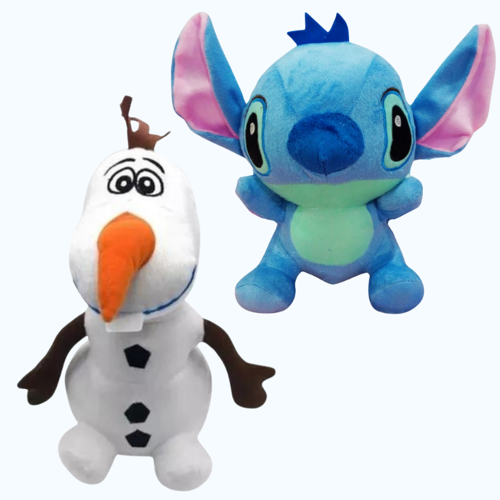 02 Brinquedos Pelucia Stitch 28cm e Olaf 30cm para Criança Presente ...