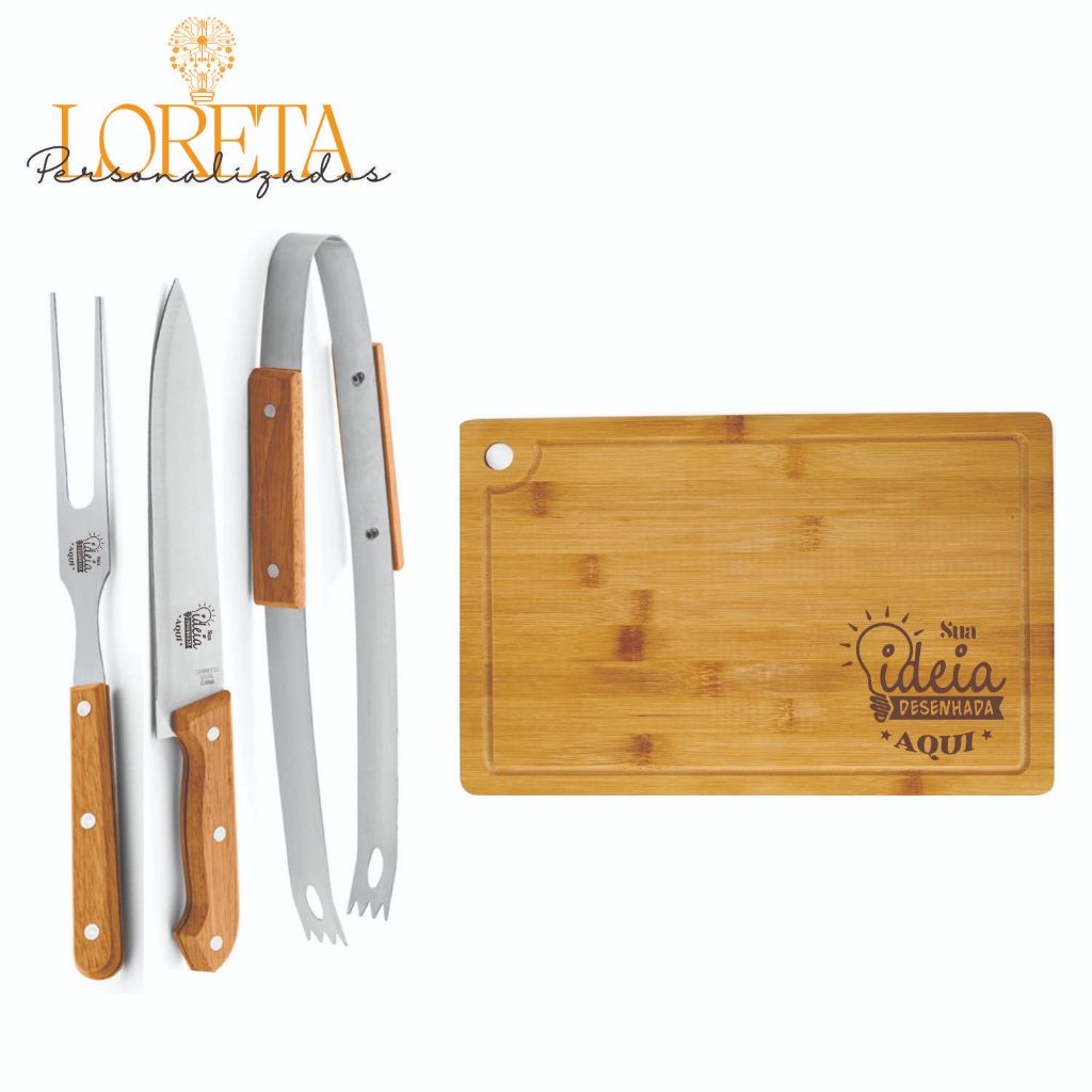 Kit Churrasco Personalizado Nome / Time / Logo - 04 Peças - Presente ...