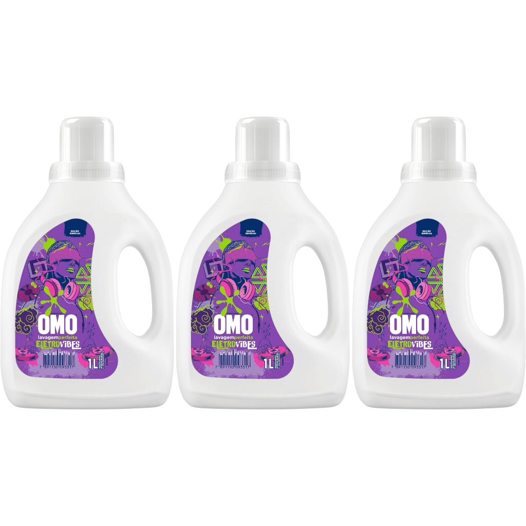 Kit 3 OMO Lava Roupa Líquido Explosão De Perfume Eletro Vibes ...