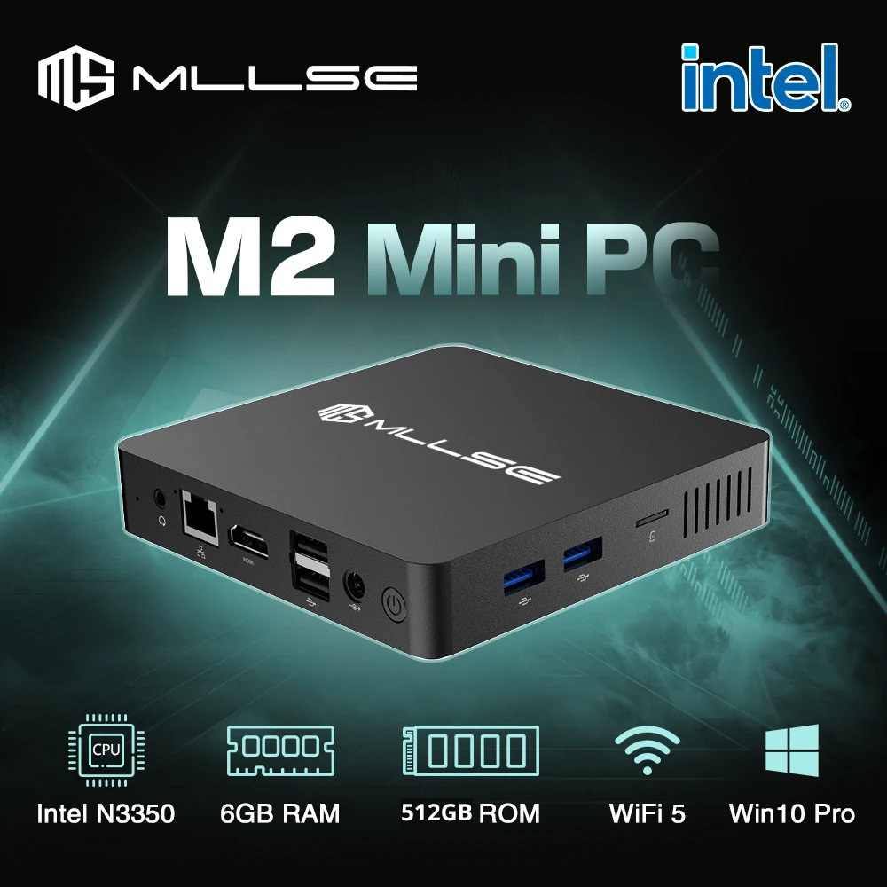 MLLSE-Mini PC Intel Celeron, CPU N3350, 6 GB de RAM, ROM 64 GB, USB 3.0, Win10, WiFi, Bluetooth ...