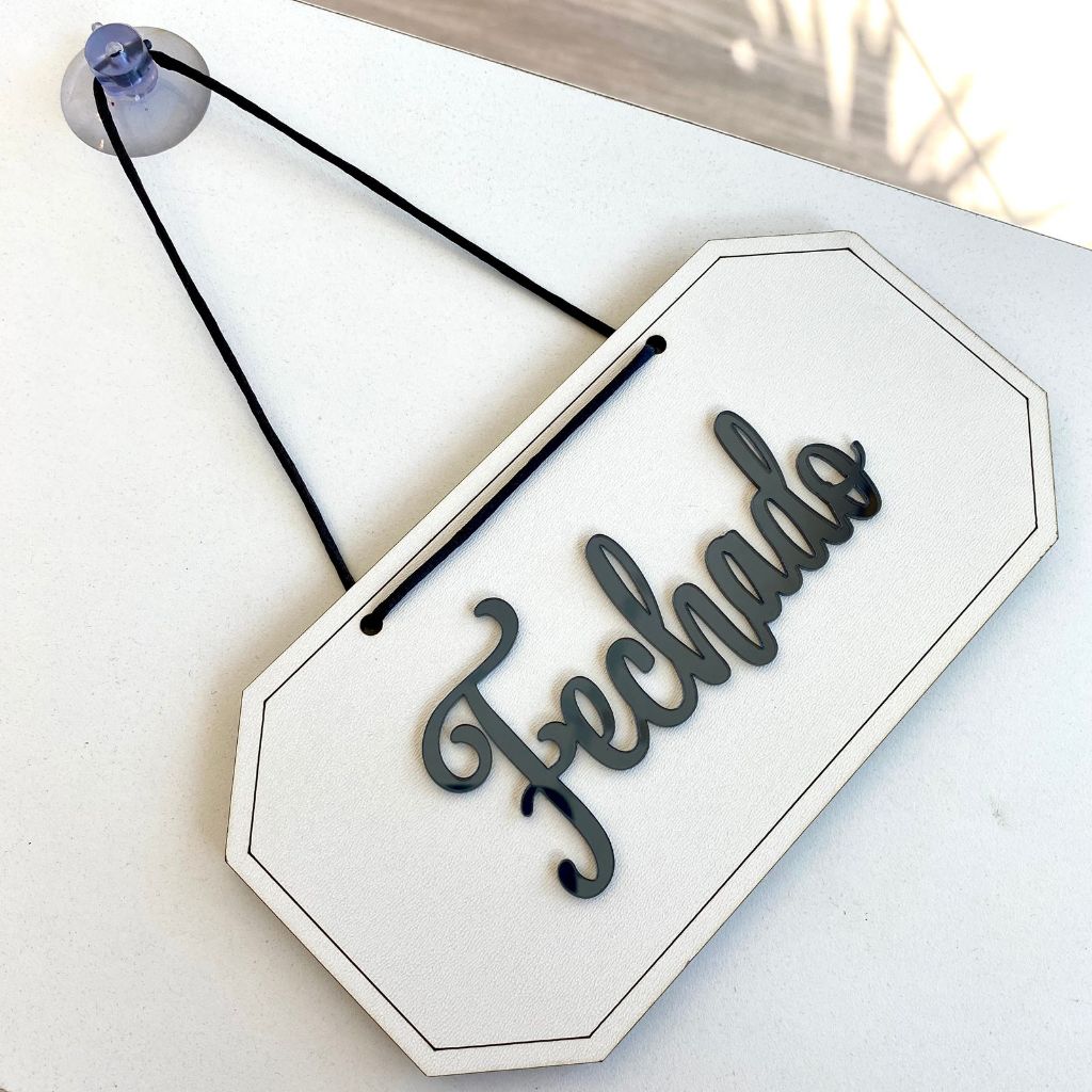 Placa Aberto e Fechado em Acrílico Placa de Sinalização | Shopee Brasil