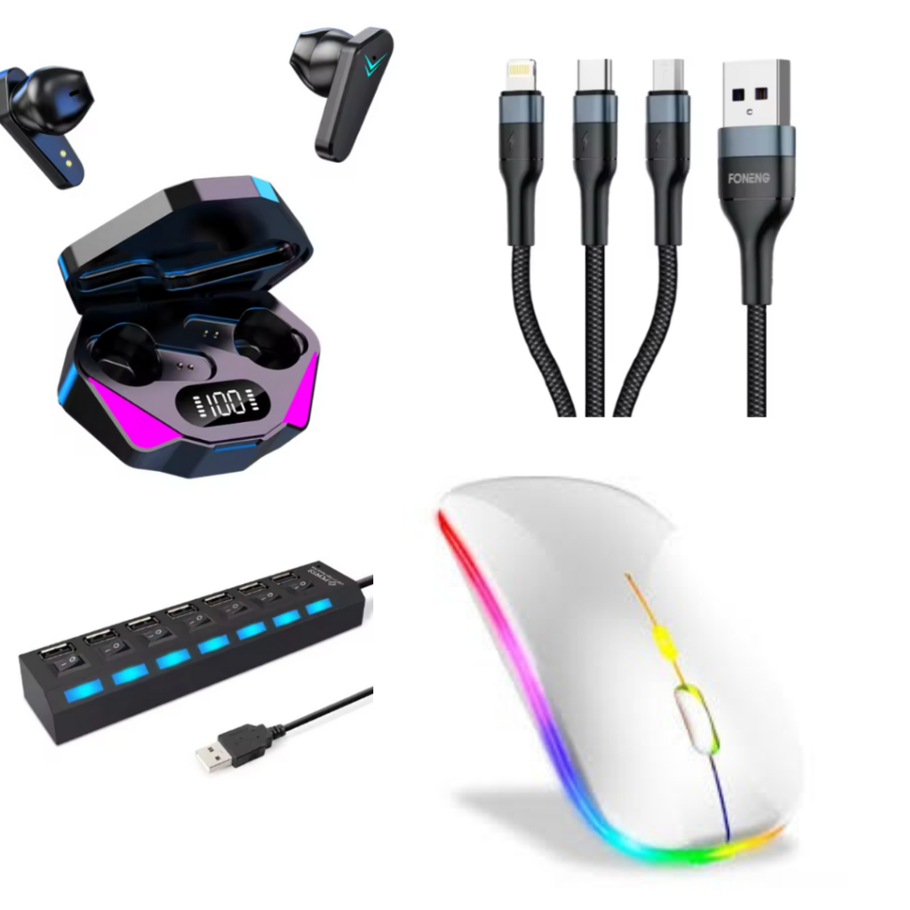 Kit: Fone Bluetooth Gamer + Mouse Rgb + Hub Usb + Cabo 3 Em 1 | Shopee ...