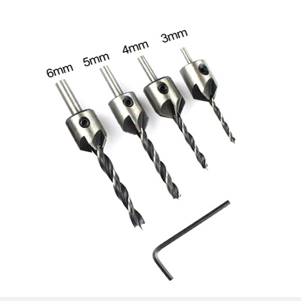 Broca Escariadora P/Madeira Carpintaria Micro Retifica 4 Peças | Shopee ...
