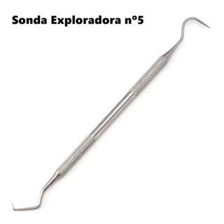 Kit Clínico Pinça Clinica + Espelho com Cabo + Sonda Exploradora nº5 ...