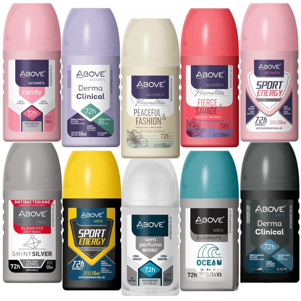 Desodorantes Antitranspirante Roll-on Above - 50ml | Shopee Brasil
