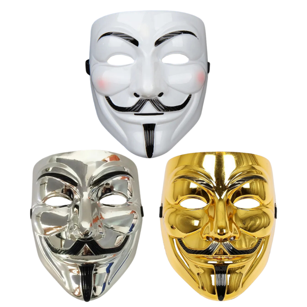 Máscara Hacker Anonymous V de Vingança Vendetta Cosplay | Shopee Brasil