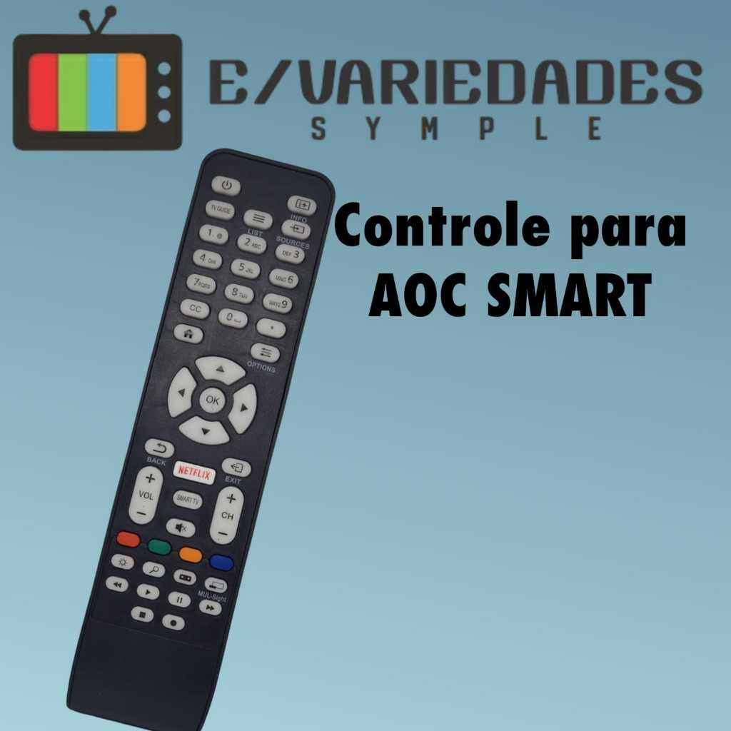 Aoc Controle Aoc Smart Com Tecla Netflix | Shopee Brasil