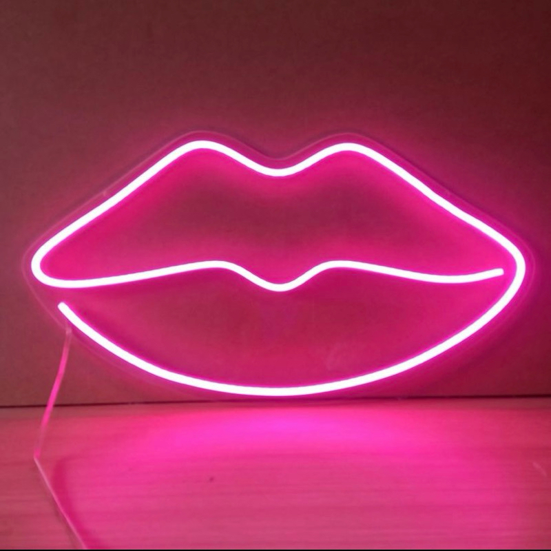 Painel Led Neon Boca Rosa 40 cm | Shopee Brasil