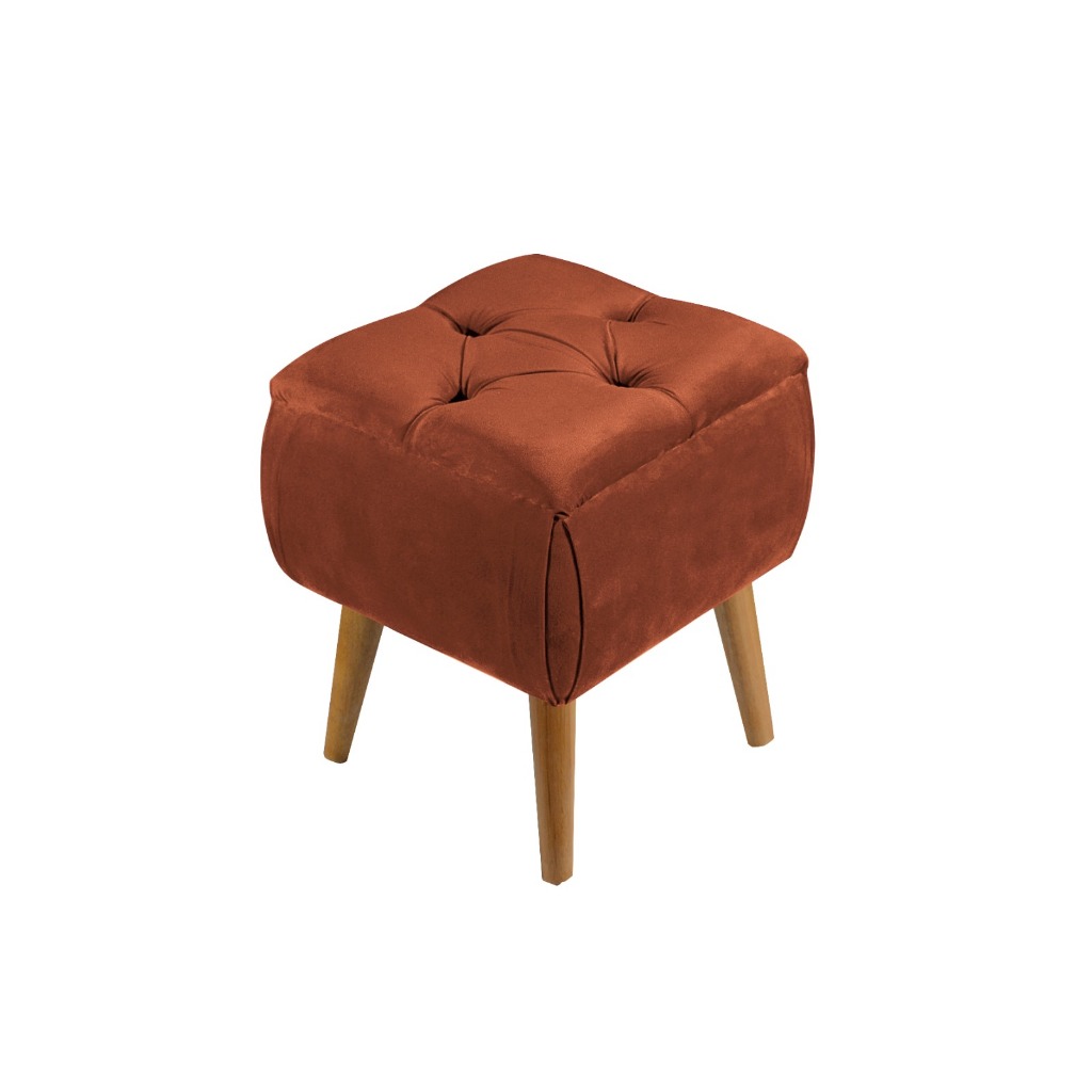Banqueta Puff Moderno Resistente Decorativo Variações Cores Terra Cota ...