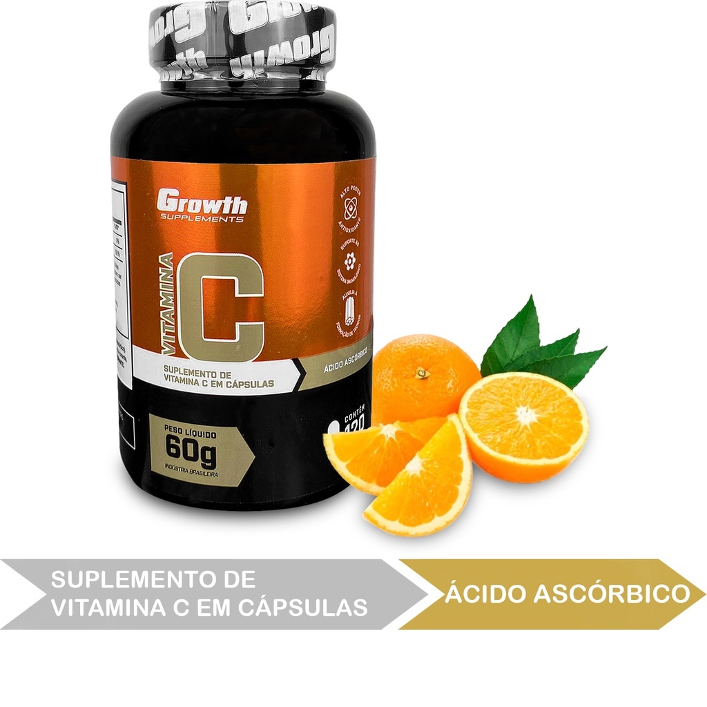 Vitamina C Growth Supplement 120 Cápsulas Suplemento Imunidade - 60G ...