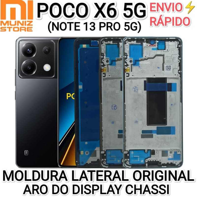 Aro Poco X6 5G/Redmi Note 13 Pro 5G Moldura Lateral Do Display Chassi ...
