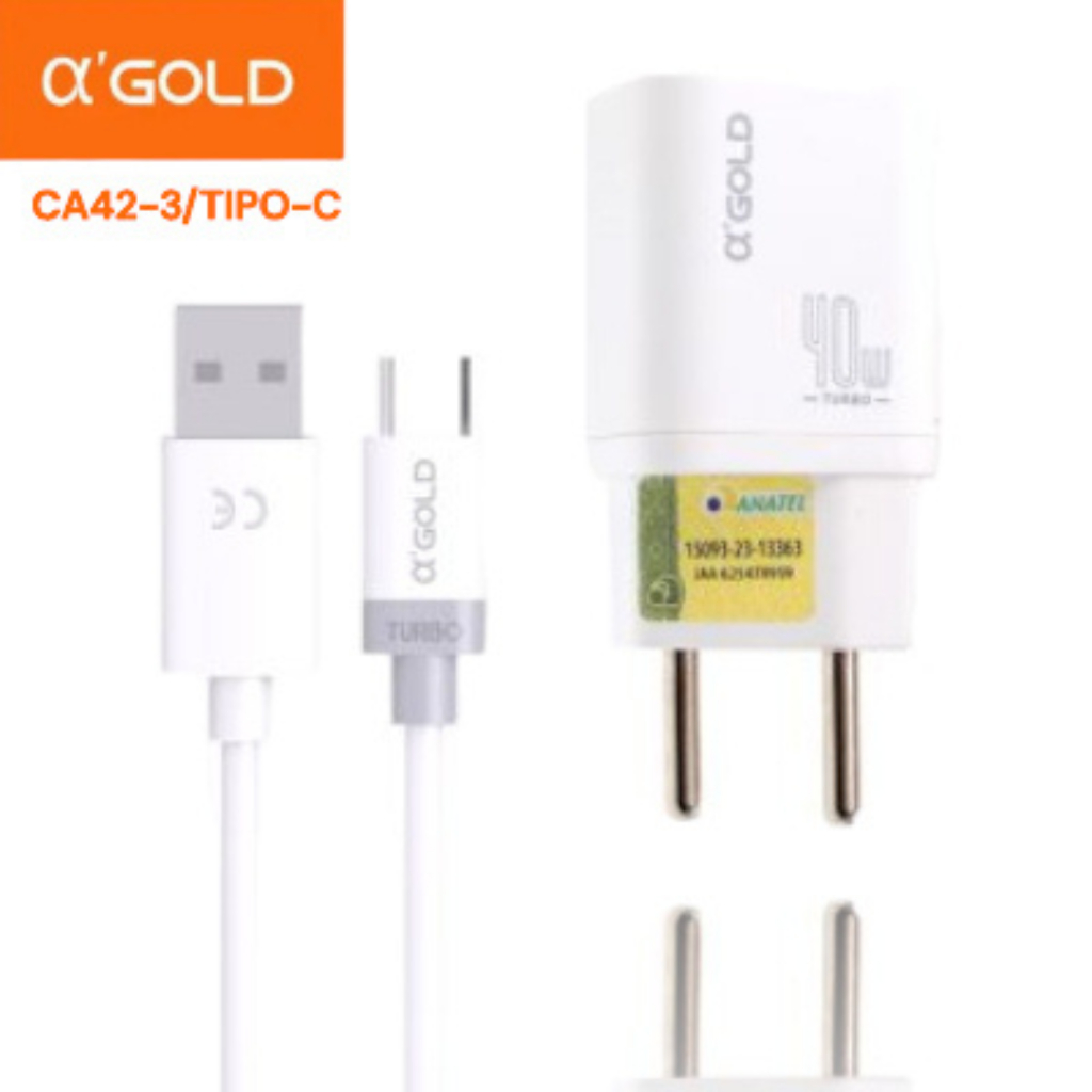 Carregador Turbo AGold TIPO-C 9.1A 40W USB CA42-3 I.Phone Carregamento Rápido | Shopee Brasil