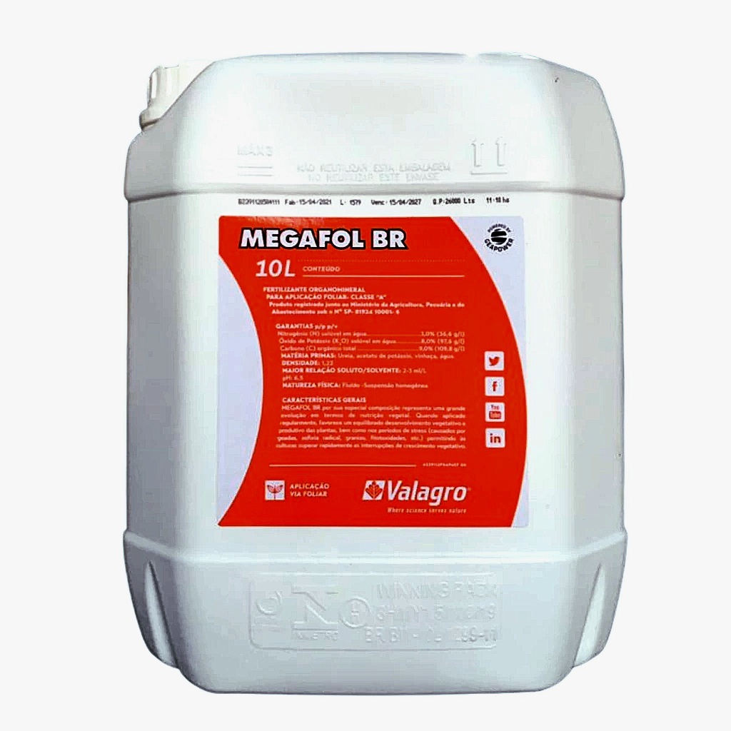 MEGAFOL Adubo Fertilizante Foliar Promotor De Crescimento 10L | Shopee ...
