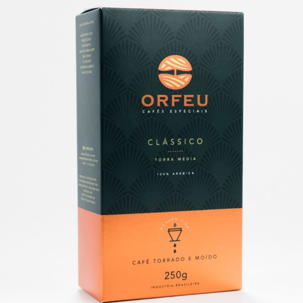 Café Especial Orfeu Clássico Torrado e Moído 100% Arábica Caixa 250g ...