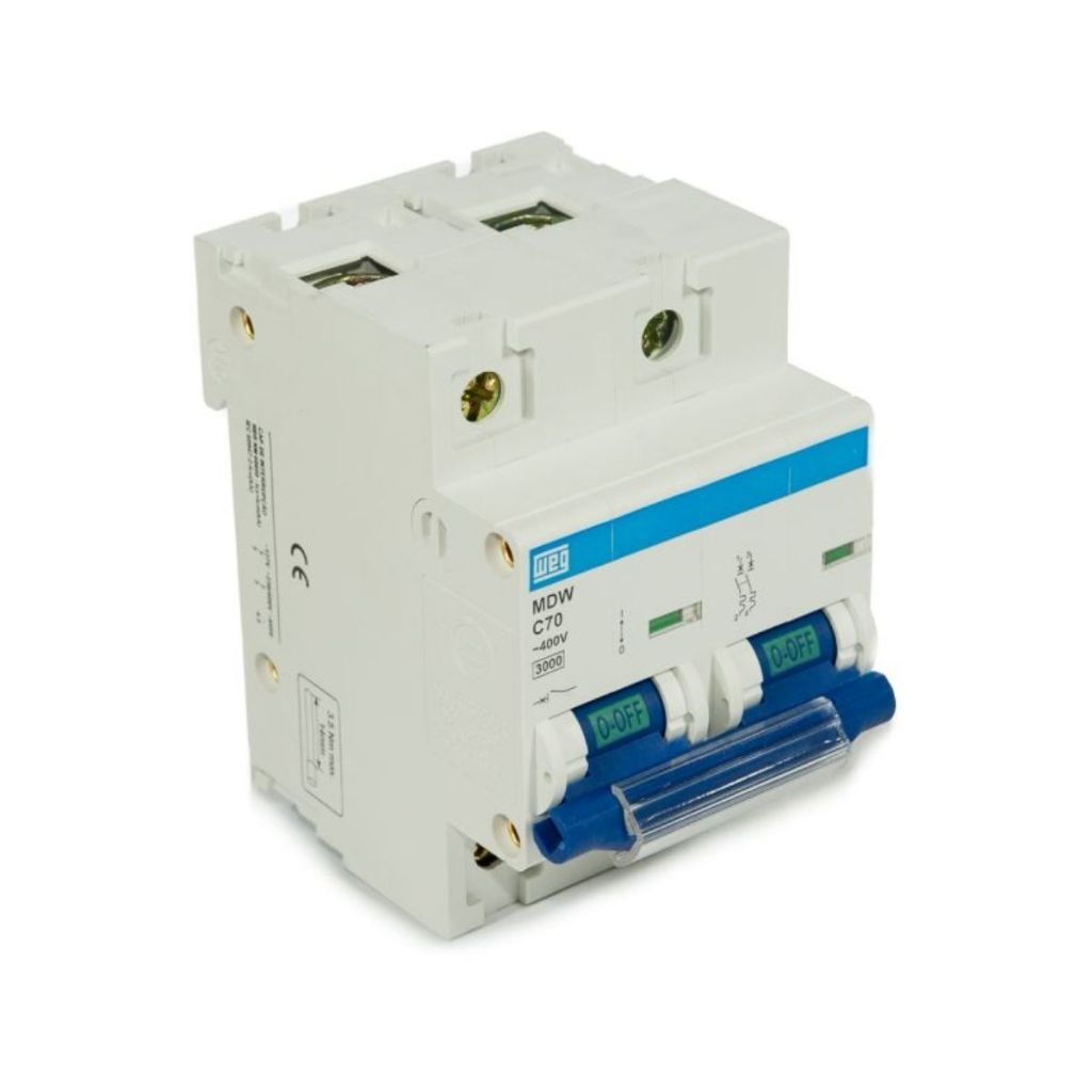 Disjuntor Weg Bipolar Din 70A Curva C MDW-C70 2 Polos | Shopee Brasil