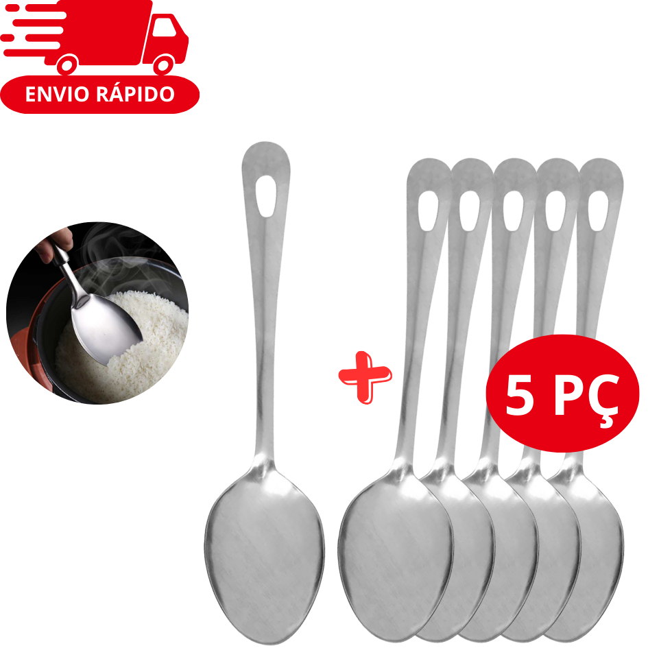 COLHER PARA SERVIR 25,4CM GRANDE INOX 5 PEÇA MULTIUSO COZINHA | Shopee ...