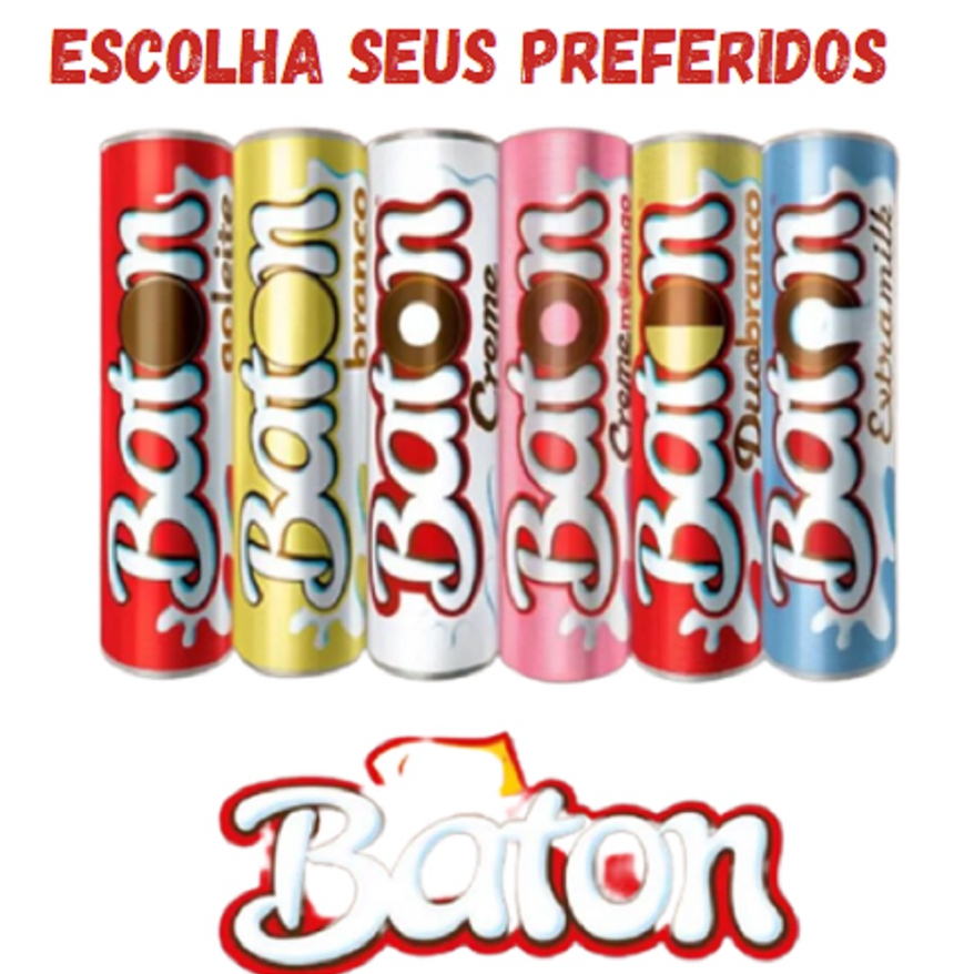 Chocolate Baton Garoto kit Com 05 Unidades Todos Sabores | Shopee Brasil