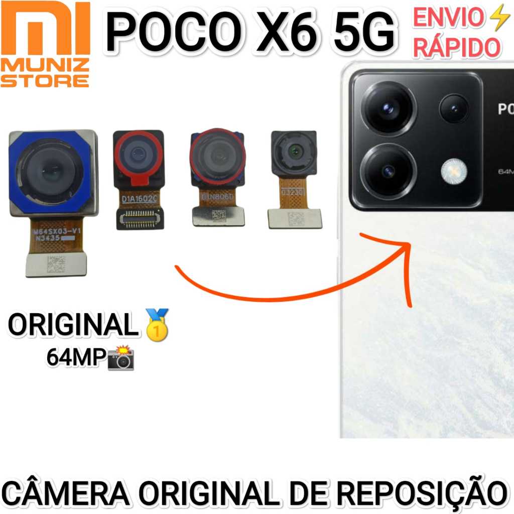 Câmera Poco X6 5G Frontal/ Traseira/Ultrawide/Macro Original Reposição ...