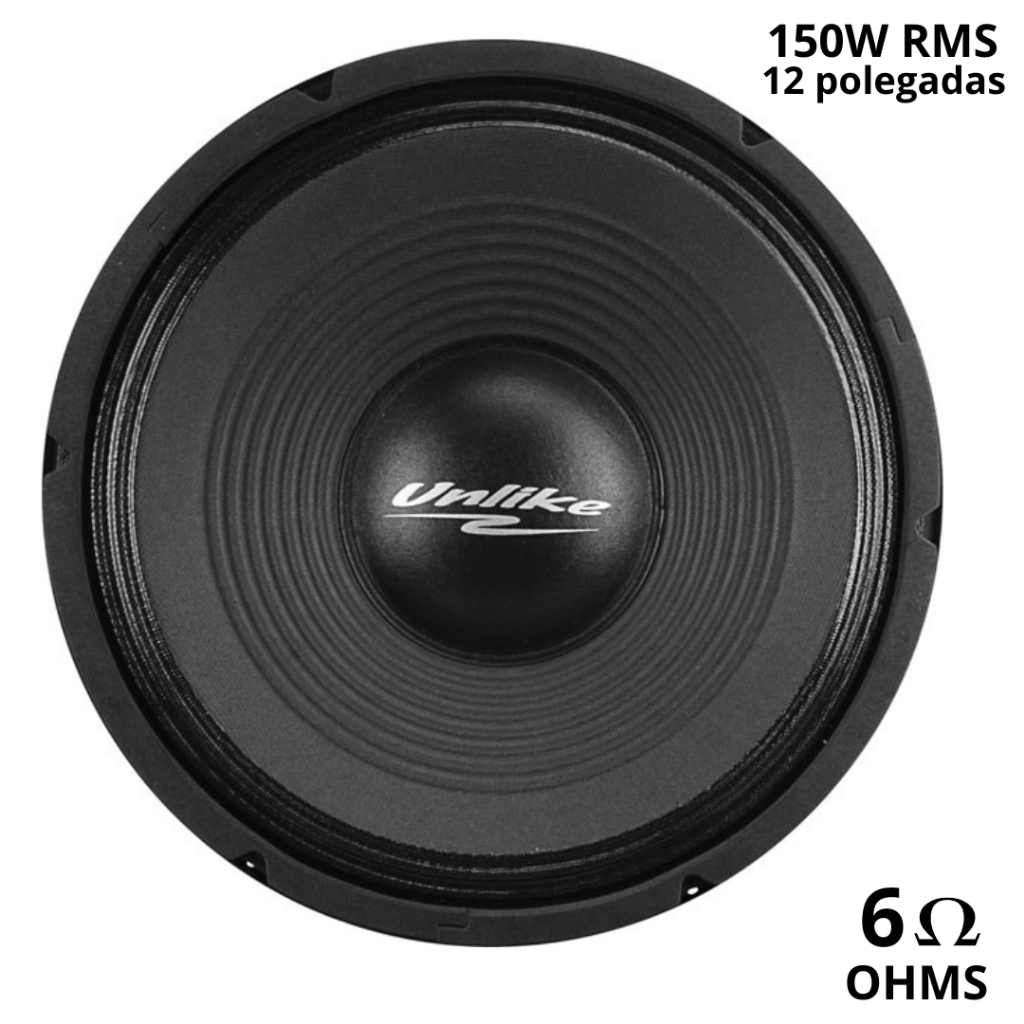 Alto falante médio grave 12 polegadas unlike UNF121 150W RMS 6 ohms | Shopee Brasil