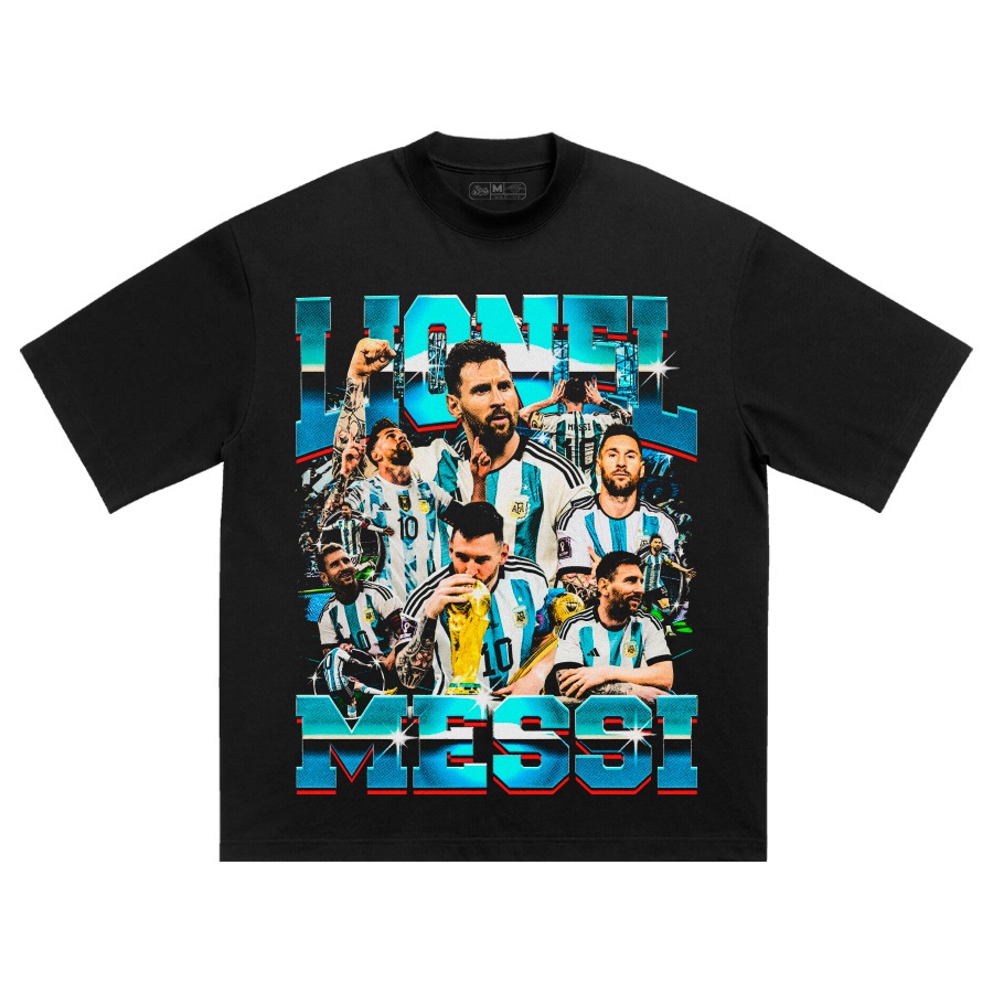 Camiseta Streetwear Oversized Lionel Messi Bootleg | Shopee Brasil
