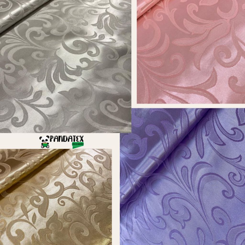 Tecido Cetim Brocado Jacquard 100% Poliéster (Vendas por unidades a ...