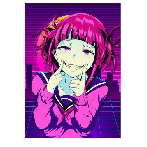 Quadro Decorativo Herói Academia Anime Posters, Neon Retro, Personagens ...