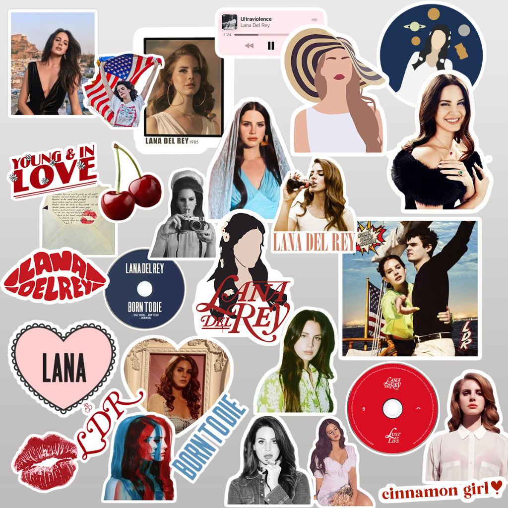 Pack Stickers- Adesivos Lana Del Rey Impermeável - Decoração Notebooks ...
