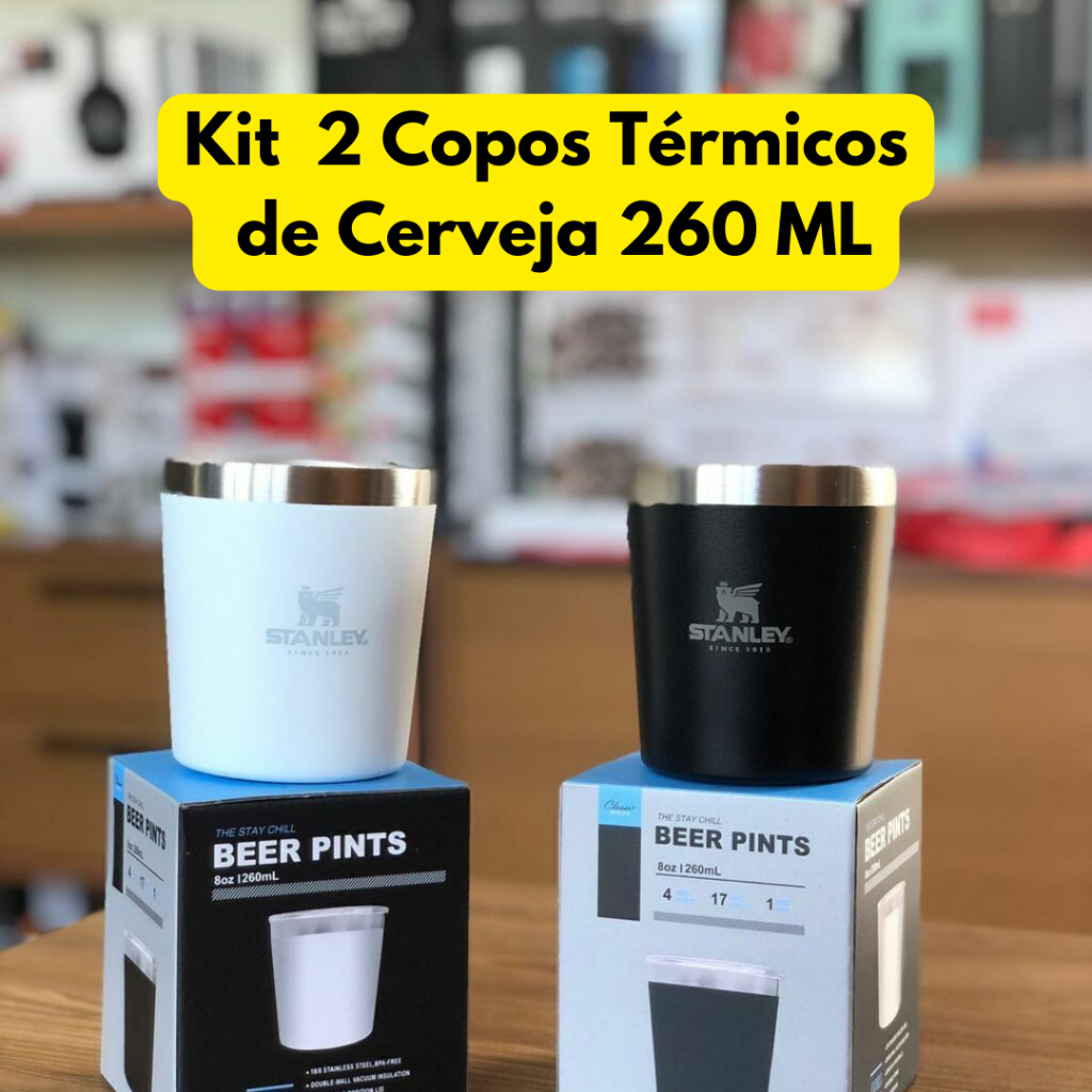 Kit com 2 Copo Termico Pequeno 260 ML Quente e Frio | Shopee Brasil