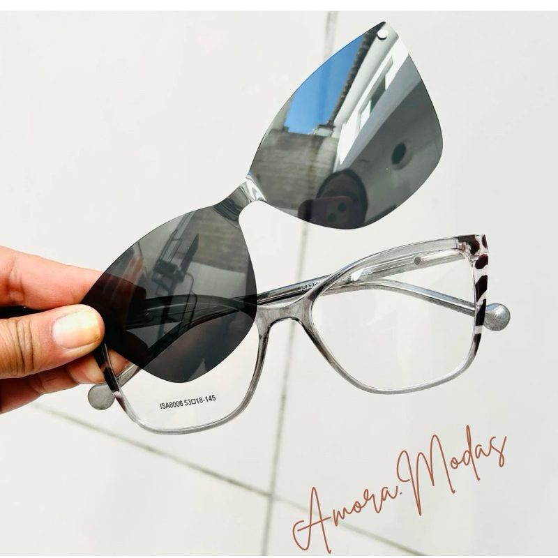 Armação de Óculos Clipon 2 EM 1 Feminino 6870 | Shopee Brasil