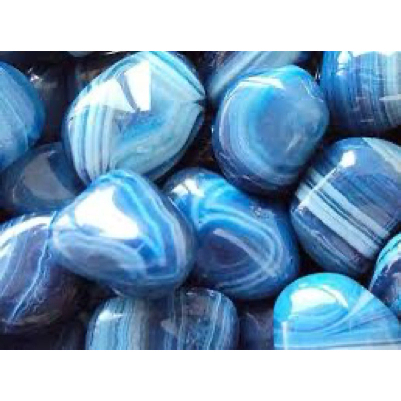 Pedra Rolada Agata Azul Cristal Mineral Unidade 3cm | Shopee Brasil