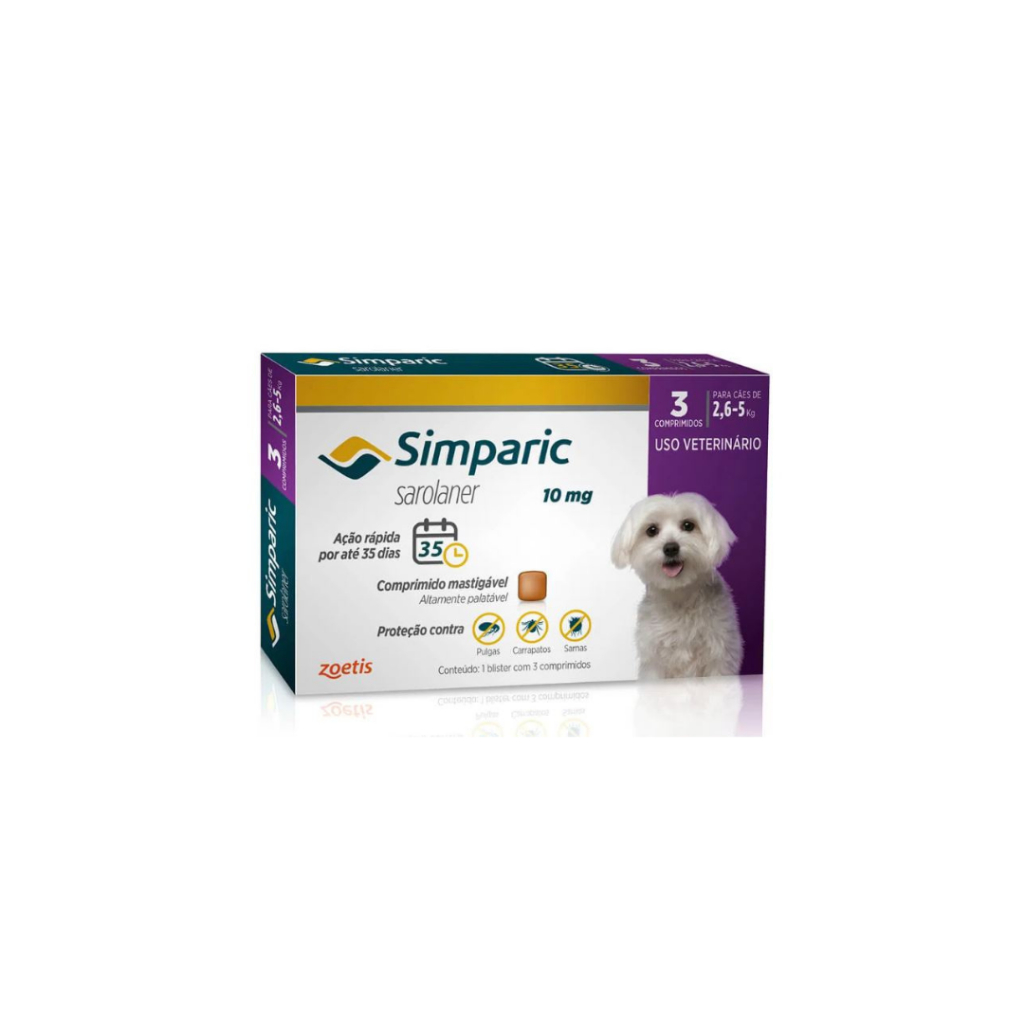Simparic 10mg 2,6 a 5kg - Caixa com 3 comprimidos | Shopee Brasil