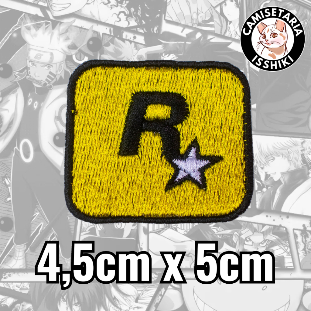 Patch Aplique Bordado Rockstar GTA Velcro/Termocolante | Shopee Brasil