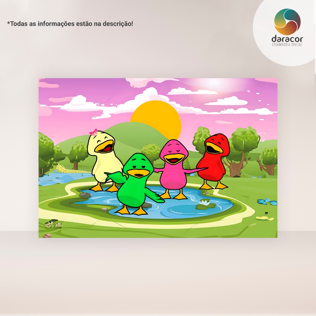 Painel Retangular Patinhos Colorido Rosa 1,00x1,50 C/Overloque | Shopee ...