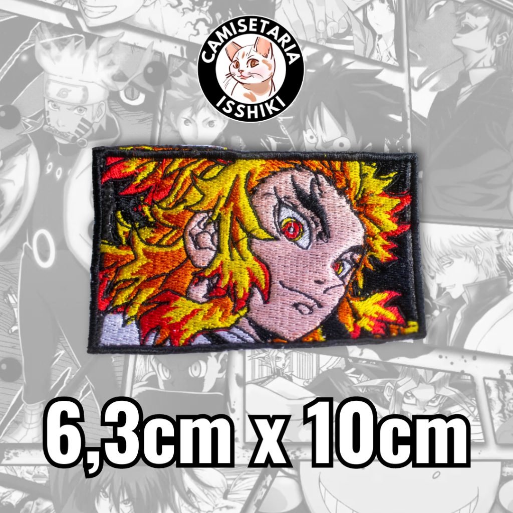 Patch Aplique Termocolante / Velcro Bordado Kyōjurō Rengoku Demon Slayer Kimetsu no Yaiba ...