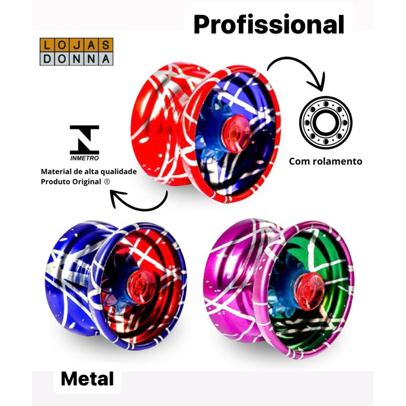 ioio profissional, Metal,Liga de alúminio (Fidget Spinner), com 7 ...