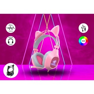 Fone Headset Gamer Gatinho com Fio e LED RGB Fone de ouvido- Orelhas ...